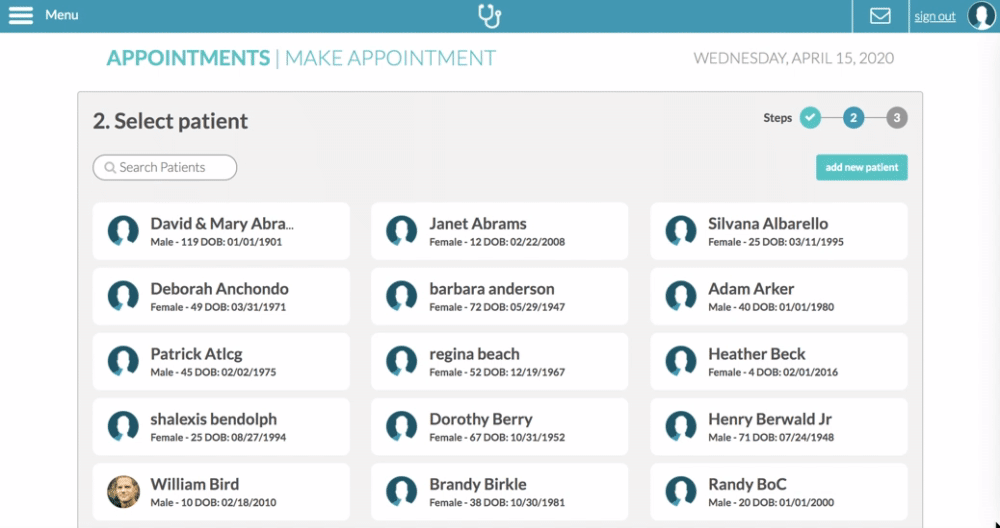 How do I add a brand new patient for a scheduled appointment – ExamMed, LLC